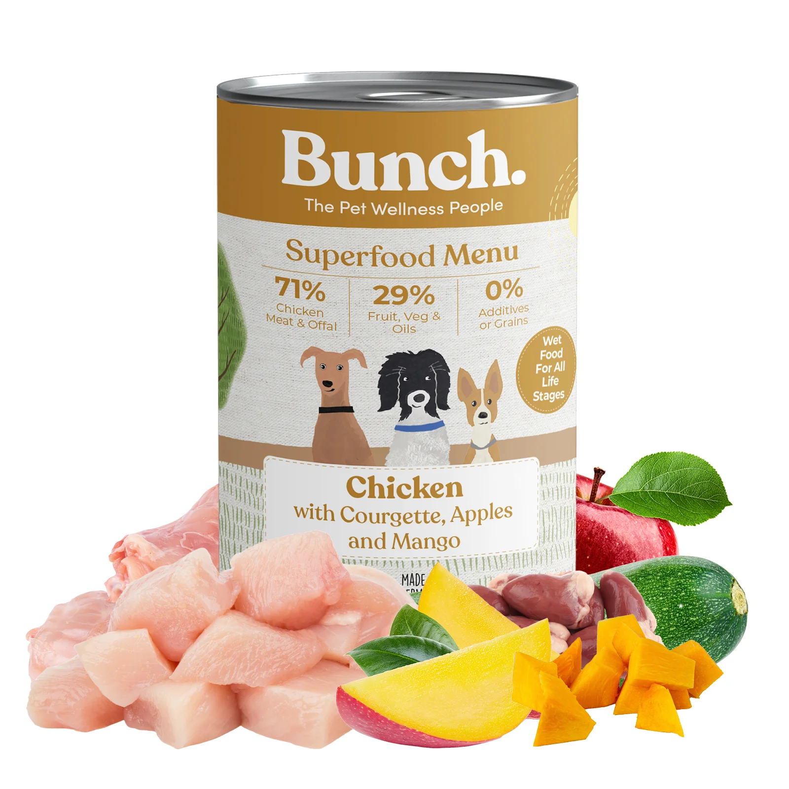 SANA DOG | Bunch Wet Menu | Chicken, Courgette & Mango | 400g – Pet Parade